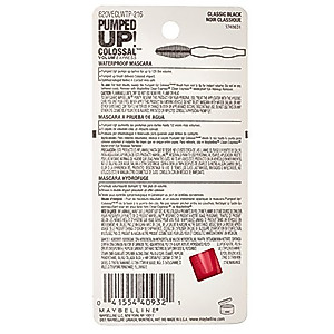 Maybelline New York Volum' Express Pumped Up! Colossal Waterproof Mascara, Classic Black, 0.32 Fl Oz, (K1569200)