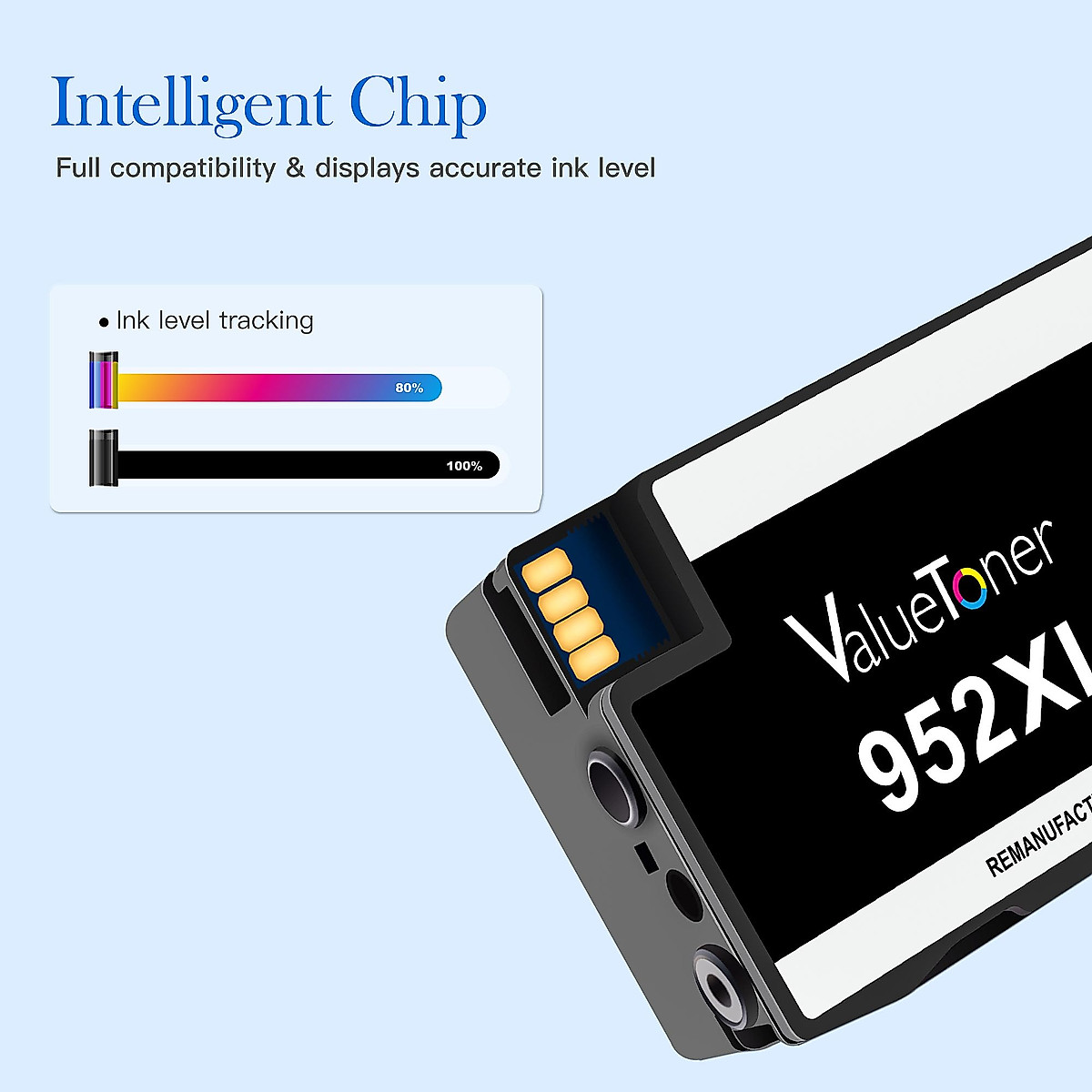 Valuetoner Remanufactured Ink Cartridges Replacement for HP 952 XL 952XL High Yield for OfficeJet Pro 8710 8720 7740 8740 7720 8715 8702 Printer (1 Black,1 Cyan,1 Magenta,1 Yellow, 4 Pack)