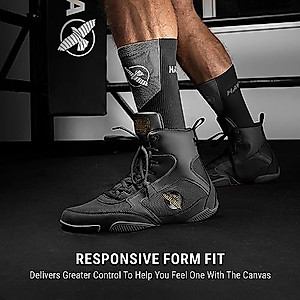Hayabusa Pro Boxing Shoes for Men & Women - Black, 11 Men/12.5 Women