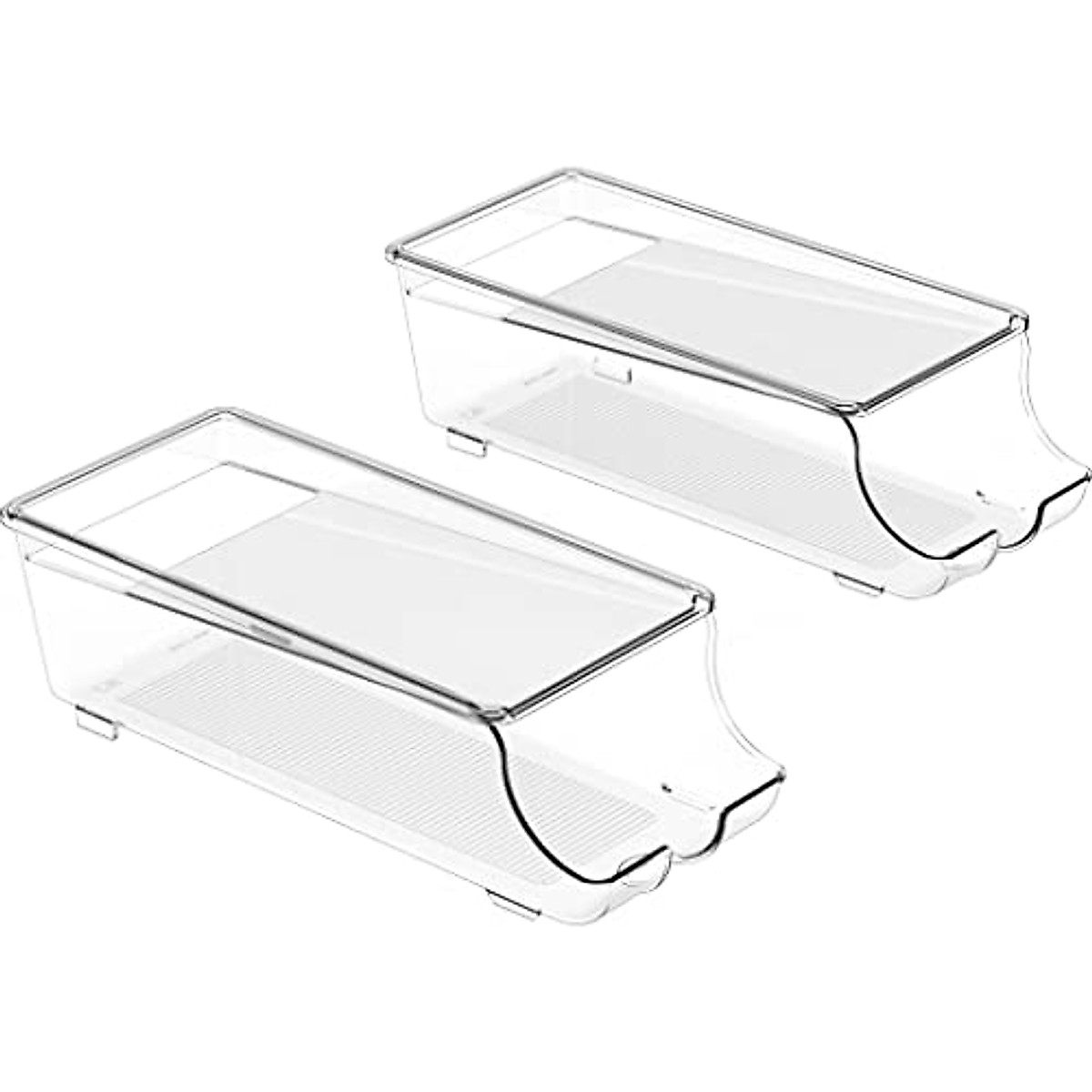 Simple Houseware 2-Pack Front-Loading Beverage Soda Can Organizer Dispenser, Clear