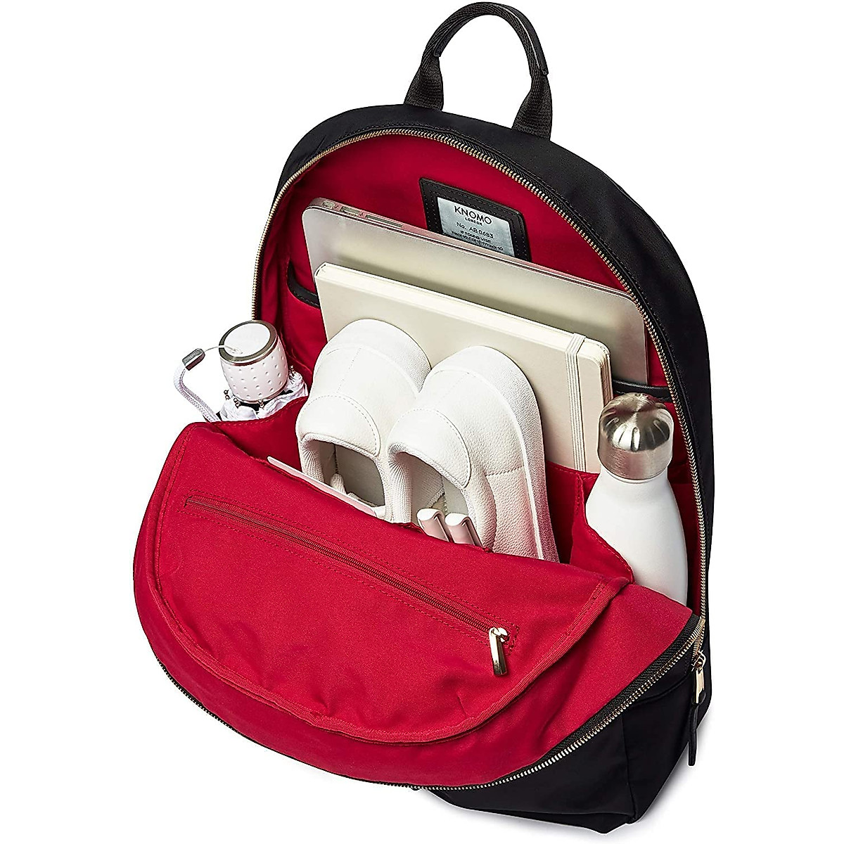 Knomo Beauchamp Women's 14" Laptop Bag Computer Bookbag for Work, School, College, Travel Daypack Purse Backpack, Black