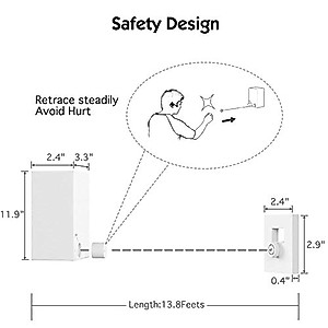 TeeGoo Retractable Clothesline 13.8 Feets Indoor Outdoor Clothing Rope Balcony Laundry Rack Clothes Hanger No Drilling/Wall Mounted Dryer Heavy Duty Stainless Steel Clothesline Rope(Silver)
