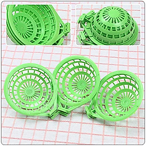 6pcs Plastic Canary Nest-Bird Nest Plastic Hollow Hanging Cage Eggs Hatching Tool Pan Finch Parrot Canary Pigeon Nest Bowl Green