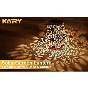 Hanging Solar Lanterns Outdoor Waterproof, Outdoor Lantern Lights Solar Powered Decorative, Garden Lanterns for Garden Patio Yard Table and More (2 Pack)