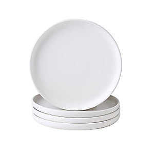 Swuut Matte Ceramic Appetizer Plates 6 Inch,Small Mini Dessert Plates Set of 4,Microwave and Oven Safe Snack,Bread,Butter Dessert,Pie,Cake Plates Cat Dishes(6 inch, White)
