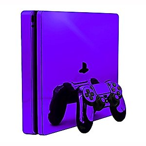 Purple Chrome Mirror - Vinyl Decal Mod Skin Kit by System Skins - Compatible with PlayStation 4 Slim Console (PS4S)