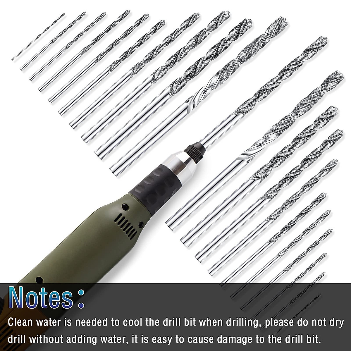 20 Pieces Diamond Drill Bits Set Twist Diamond Tip Drill Bit Heavy Duty Micro Diamond Drill Bit Set for Glass Tile Jewelry, 0.8 mm 1.0 mm 1.2 mm 1.5 mm 1.8 mm 2.0 mm 2.5 mm 3.0 mm 3.5 mm 4.0 mm