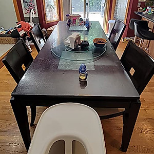 Round Lazy Susan Turntable Organizer for Table, Kitchen Tabletop Rotating Tray Tempered Glass Non-Skid Serving Plate, with Aluminum Base, Silent Smooth, Thick: 8mm, Diameter is 19"~39" (Size : 50cm/1