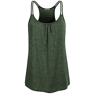 Hibelle Green Tank Top for Women, 2022 Summer Fashion Workout Shirts Loose Fit Sleeveless Tops Racerback Exercise Gym Clohtes Funny Light Weight Cool Tunic Tshirts Leggings Small