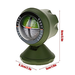 Car Compass,Outdoor Multifunction Car Inclinometer Angle Slope Meter Balancer Compass Camp Measure Equipment Slope Meter Analog Tilt Meter