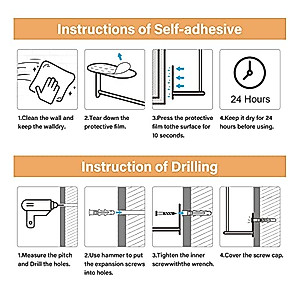 Oukimly Paper Towel Holder Under Cabinet - Paper Towel Rack Wall Mount Self Adhesive or Drilling Stainless Steel Paper Rolls Holder for Kitchen Bathroom,Matte Black