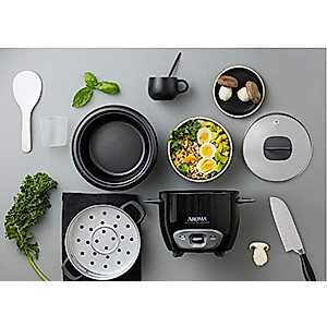 Aroma Housewares 6-Cup (Cooked) Pot-Style Rice Cooker and Food Steamer, Black ARC-743-1NGB