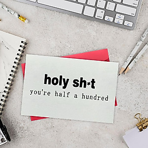 mmuue Funny 50th Birthday Card for Men Women, Rude 50th Birthday Gift for Him Her, Cheeky 50 Years Old Birthday Card for Friend