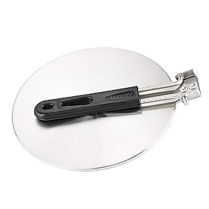 9.45inch Heat Diffuser Stainless Steel Induction Diffuser Plate with Foldable PP Handle, Induction Adapter Diffuser Converter Hob Simmer Ring Plate for Electric Gas Stove Glass Induction Cooktop