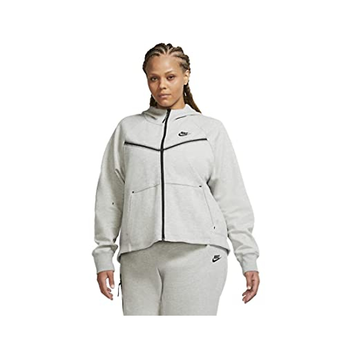 Nike Sportswear Plus Size Zip Womens Active Hoodies Size 2X, Color: Grey/Grey