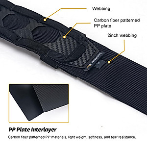 IDOGEAR Molle Battle Belt 2 inch Quick Release Rigger Combat Belt with 1.5 Inch Inner Belt Hook and Loop (Black, Large)