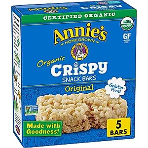 Annie's Organic Original Crispy Snack Bars, Gluten Free, 3.9 oz, 5 ct.
