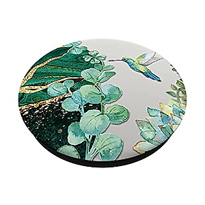 Green Hummingbird Pattern Phone Popper PopSockets Swappable PopGrip