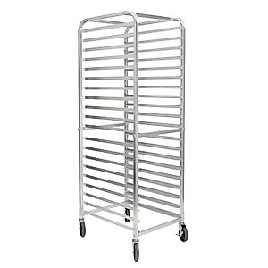 YIYIBYUS Baking Pan Rack, 20-Tier Bakery Rack Commercial Kitchen End Load Bun Sheet Pan Rack with Casters, Racking Trolley Storage for Kitchen Bakery Restaurant Catering