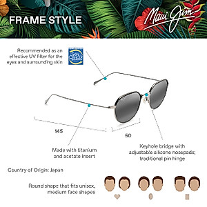 Maui Jim Men's and Women's Island Eyes Polarized Classic Sunglasses, Titanium/Neutral Grey, Medium