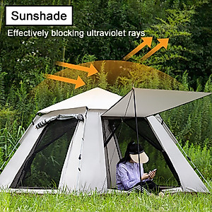 2/3/4 Person Pop Up Tent with Carry Bag, Waterproof Windproof Family Camping Tent with 2 Door & 2 Mesh Window,Setup in 60 Seconds,Instant Tent for Hiking & Travel,Upgraded Ventilation (Green,L)