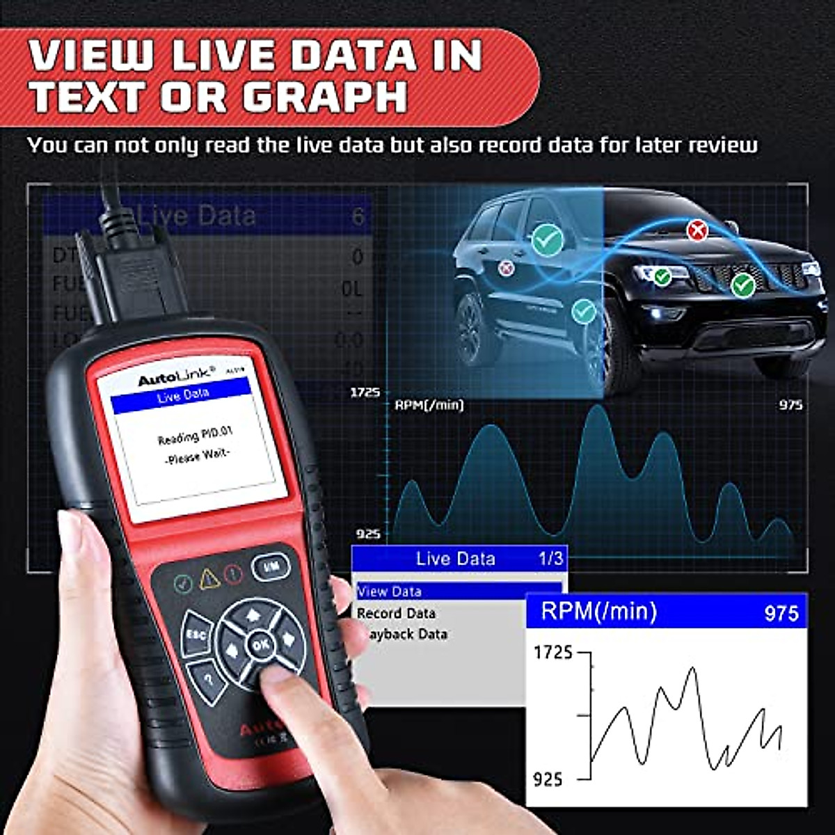 Autel AutoLink AL519 OBD2 Scanner Enhanced Mode 6 Car Diagnostic Tool Check Engine Code Reader CAN Scan Tool, Advanced Ver. of AL319