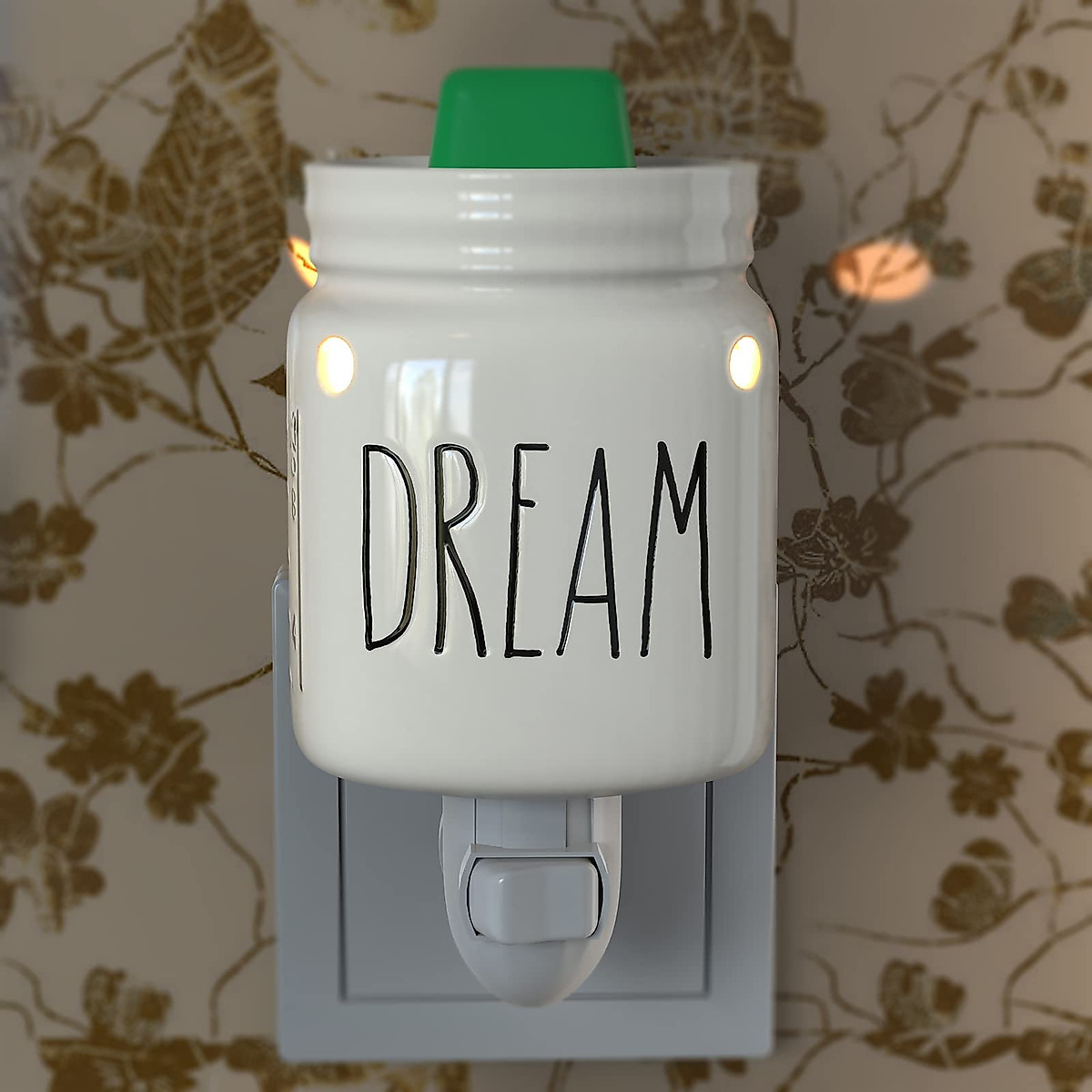 STAR MOON Mason Jar Candle Warmer for Rae Dunn Inspired Decor Wax Warmer for Scented Wax Plug in Wax Warmer with One More Bulb Home Decor Wall Decor White (Dream)