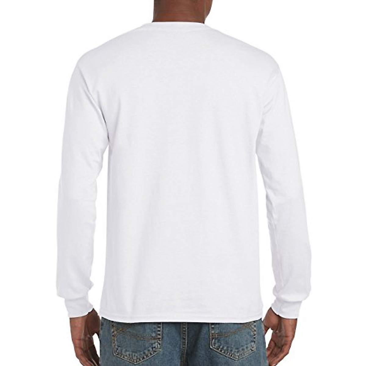Gildan Men's Ultra Cotton Long Sleeve T-Shirt, Style G2400, White, Medium
