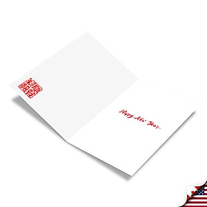 NobleWorks - 1 Lunar New Year Greeting Card with Envelope 4.63 x 6.75 Inch (not Gold Foil) - Year of The Tiger C8989ACNG-22