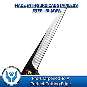 PET MAGASIN Pet Thinning Shears - Professional Thinning Scissors with Toothed Blade