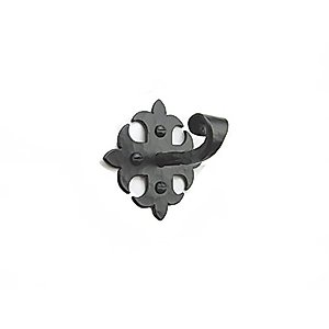 Bushere and Son Rustic Spanish Fleur De Lis Wrought Iron Hook BHH1 (Black)