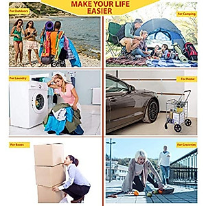 Wellmax WM99024S Grocery Utility Shopping Cart, Easily Collapsible and Portable to Save Space and Heavy Duty, Light Weight Trolley with Rolling Swivel Wheels