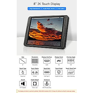 waveshare 8inch 2K Capacitive Touch Display, Compatible with Raspberry Pi 5/ 4B and CM4, 1536×2048, IPS, High Compatibility