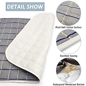 BNOSDM 4 Pack Guinea Pig Cage Liners Washable Mats Reusable Guinea Pig Pee Pads Waterproof Absorbent Bedding Liner for Hamsters Rats Bunny Rabbits Small Animals (Gray Plaid)