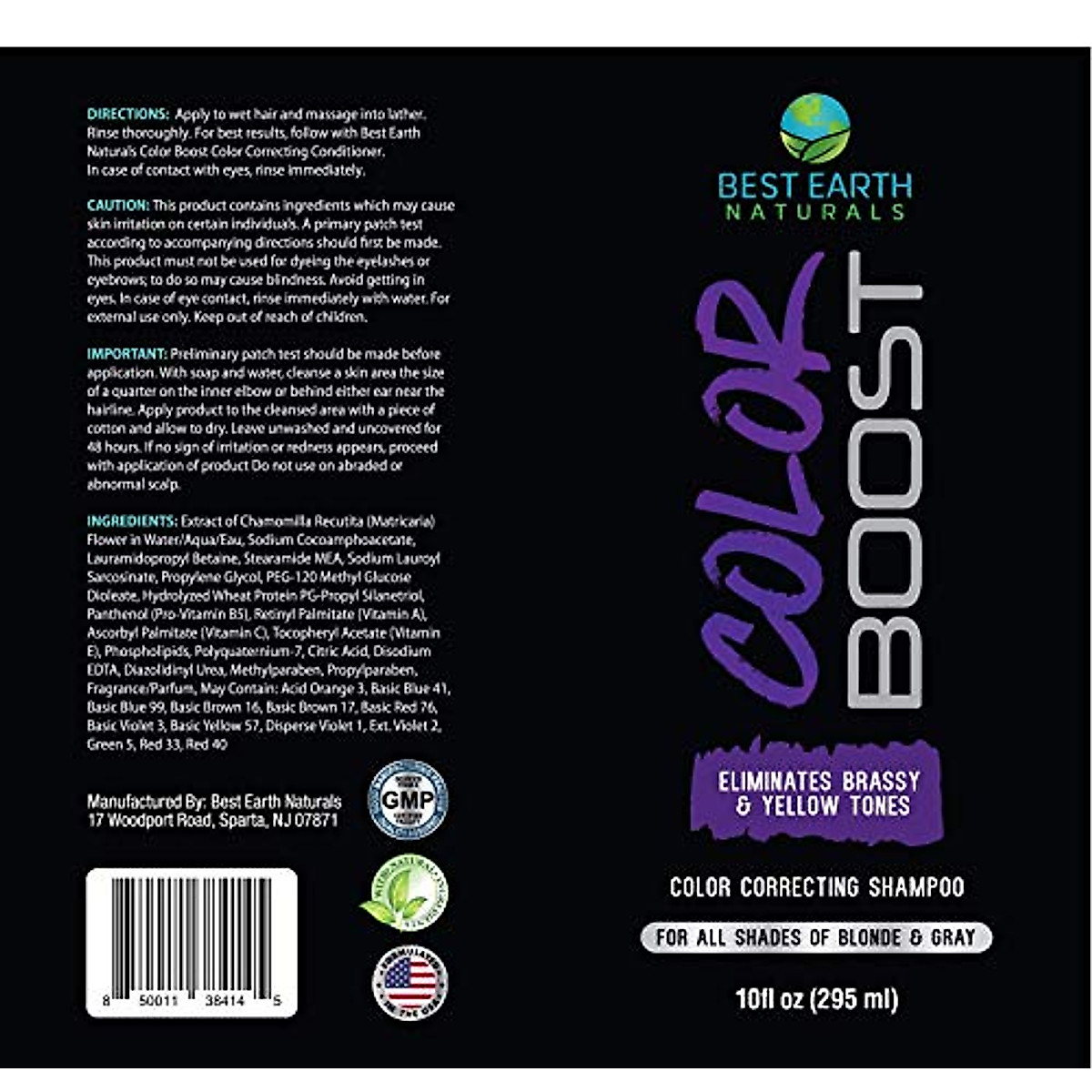 Color Boost Purple Neutralizing Shampoo for Blonde Hair Eliminates Brassy Yellow Tones- Lightens Blonde, Platinum, Ash, Silver and Grays- Toner Revitalize Bleached & Highlighted Hair