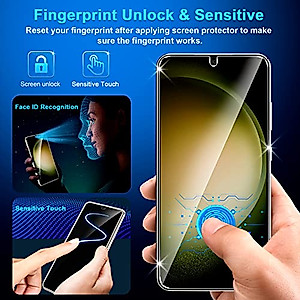 [4+3 Pack] Galaxy S23 Plus Screen Protector, 9H Tempered Glass, Ultrasonic Fingerprint Support, Case Friendly HD Clear for Samsung Galaxy S23 Plus 5G Glass Screen Protector