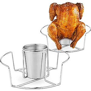 RTT 2 Pcs Beer Can Chicken Holder for Grill Oven and Smoker - Chicken Throne Whole Chicken Roaster for Crispy Skin and Moist Juicy Meat - Easy to Clean Beer Chicken Stand for Grill