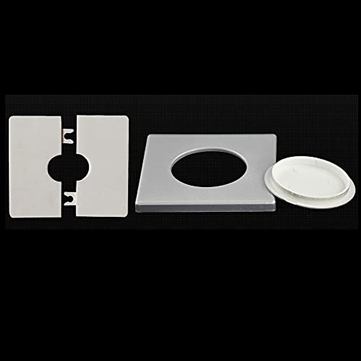 2 Pcs Pipe Wall Covers,Wall Split Flange,Wall ​Hole Decorative Cover,Wall Split Square Escutcheon Plate ABS Plastics Self-Adhesive Pipe Plate Covers,(50mm)
