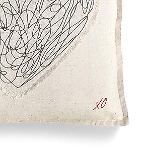 DEMDACO Love Notes XO Soft Cream 16 x 16 Acrylic and Cotton Fabric Throw Pillow