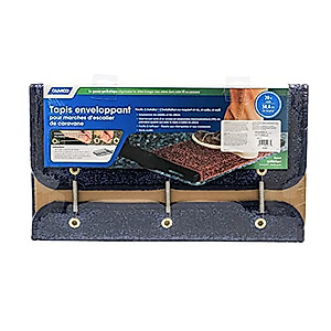 Camco 42937 RV Step Rug ( Premium Wrap Around , Turf Material (22" x 20") - Blue)