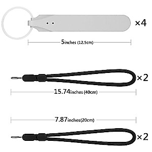 Geekria Straps Covers & Wrist Straps Compatible with Meta/Oculus Quest 2 Anti-Drop Hand Grip Accessories for Quest 2 Touch Controller Handle (White 20CM+40CM)