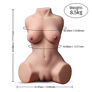 Sex Doll Male Masturbators, Pocket Pussy Ass with Thrusting Anal Sex Stroker Sex Dolls Male Adult Sex Toys for Men Realistic Torso Silicone Juguetes Sexuales