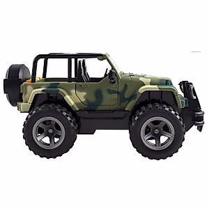 WolVolk Off-Road Military Fighter Car Toy - Friction Powered Toy Vehicle with Fun Lights & Sounds - 2 Doors Open - Great Gift for All Occasions for Kids Boys & Girl