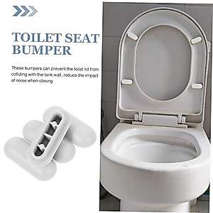 Homoyoyo 4pcs Toilet Seat Gasket Bidet Bumpers Non-skid Toilet Gaskets Toilet Lid Bumper Toilet Stopper Replacement Kit Toilet Buffer Pads Toilet Seat Silicone Buffers Light Grey Plastic