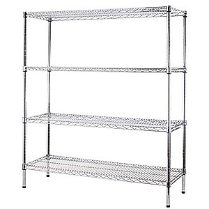 Regal Altair 14" Deep x 24" Wide x 64" High 4 Tier Chrome Wire Shelving Kit | NSF Commercial Storage Rack Unit