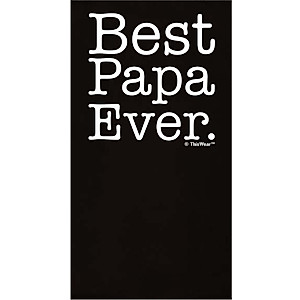 ThisWear Father's Day Gift Best Papa Ever Funny Apron for Kitchen BBQ Barbecue Cooking Baking Crafting Gardening Two Pocket Apron for Grandpa or Dad Black