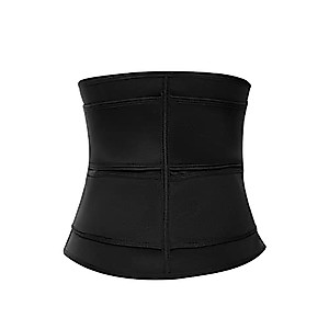Verdusa Women's Waist Trainer Tummy Control Workout Corset Cincher Trimmer Shaper Belt Black XXL