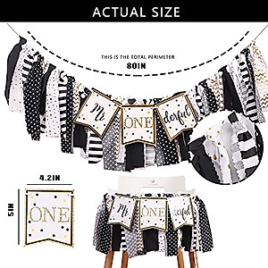 Mr. and Miss Onederful high chair banner - gold and black glitter garland, gold and pink glitter garland, often suitable for handsome little men and pretty little girls