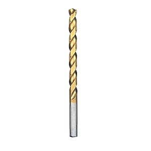 BOSCH TI2145 1-Piece 9/32 In. x 4-1/4 In. Titanium Nitride Coated Metal Drill Bit with Straight Shank for Applications in Heavy-Gauge Carbon Steels, Light Gauge Metal, Hardwood