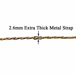 HAHIYO Mini Pochette Purse Chain Strap Slim Wide 7mm for LV Length 23.6 inches Extra Thick 2.6mm Shiny Gold for Shoulder Cross Body Sling Handbag Wallet Clutch Comfortable Flat Metal Strap 1 Pack